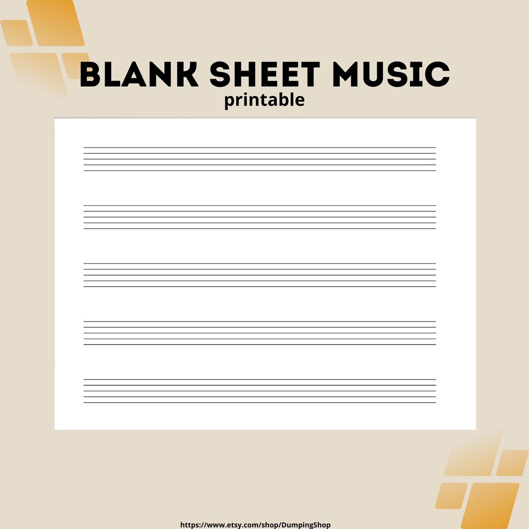 Printable Sheet Music for Letter/a4. Blank Sheet Music Printable. Blank ...