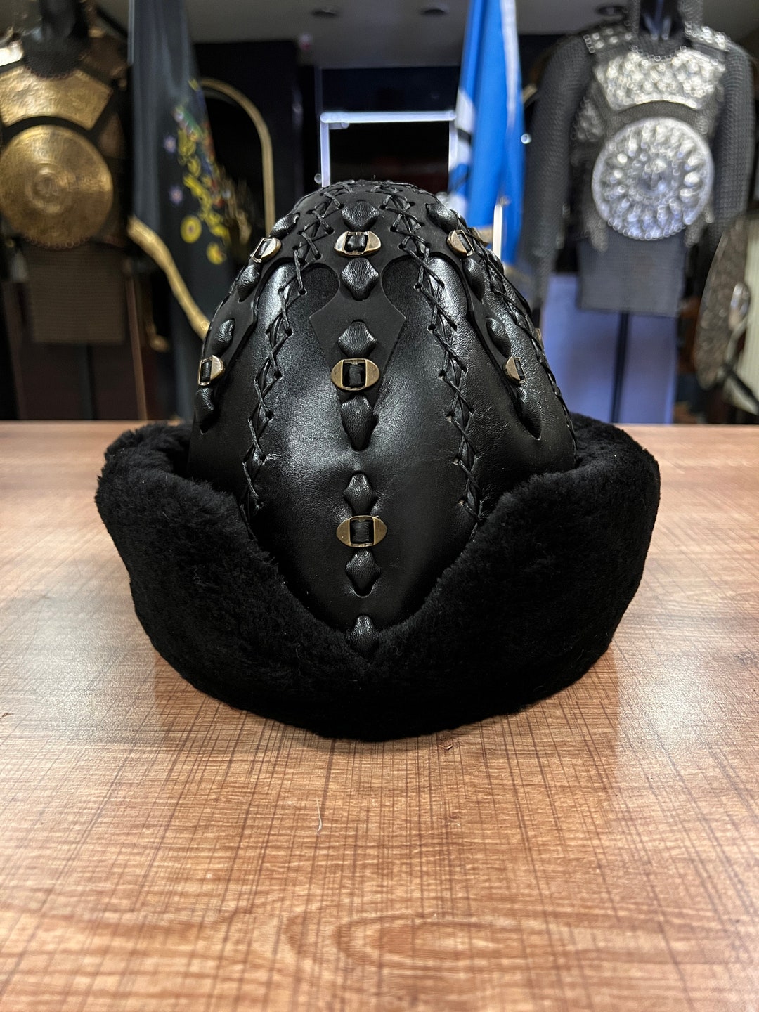 Handmade Leather Ertugrul Gazi Bork Genuine Leather Ottoman Bork Hat - Etsy