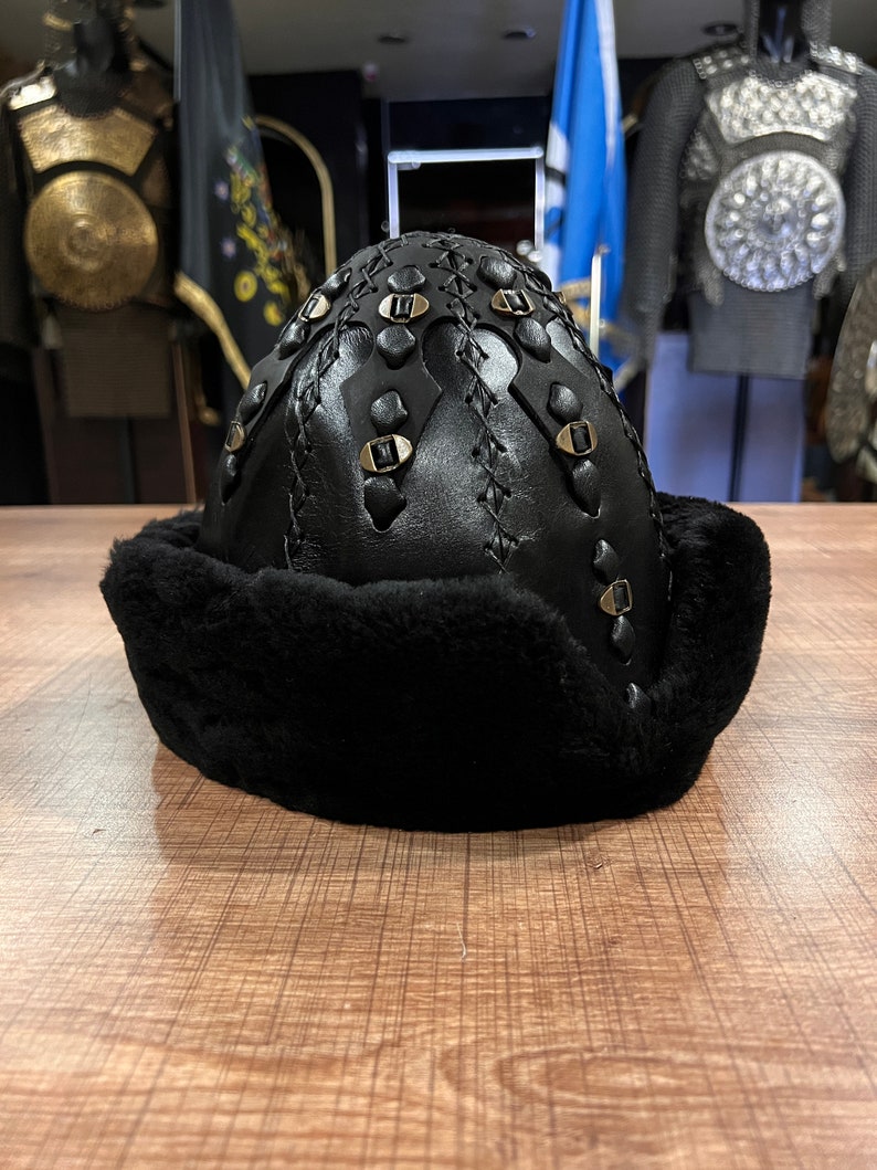 Handmade Leather Ertugrul Gazi Bork Genuine Leather Ottoman Bork Hat - Etsy