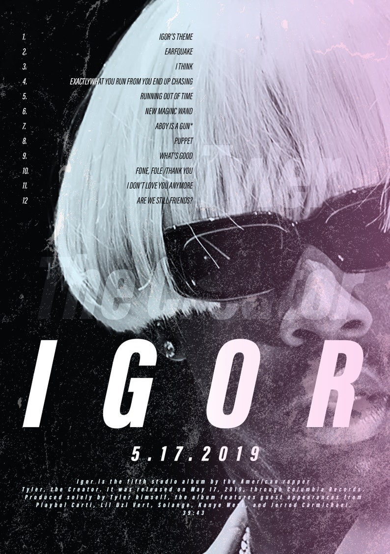 Tyler, the Creator Poster | IGOR Poster | IGOR Album Cover Poster ...