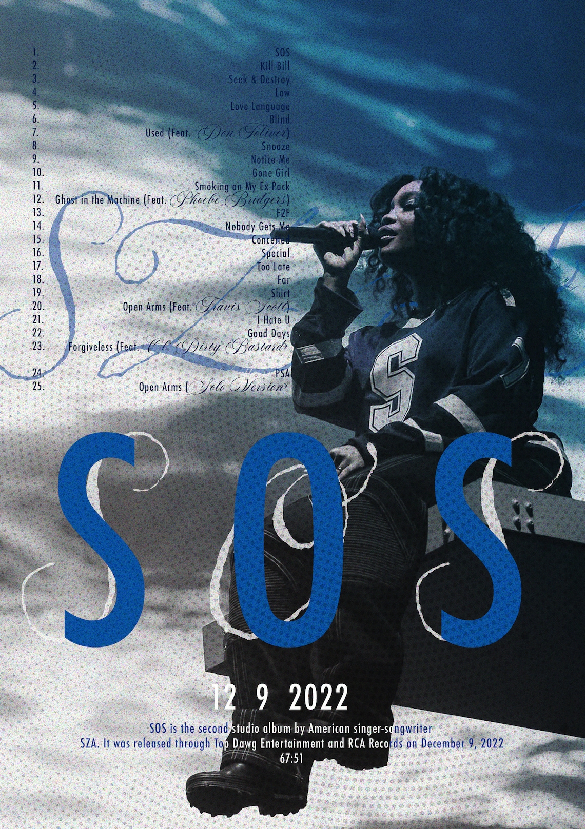 SZA Poster | SOS Poster | SOS Album Cover Poster | Digital Album Cover ...