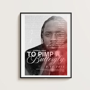 Kendrick Lamar Poster to Pimp a Butterfly Poster TPBP Album Cover ...