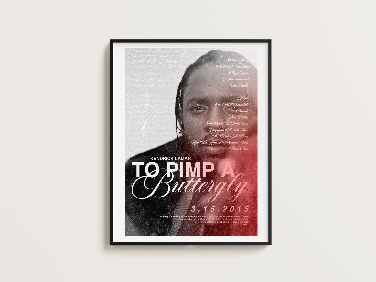 Kendrick Lamar Poster | to Pimp a Butterfly Poster | TPBP Album Cover ...