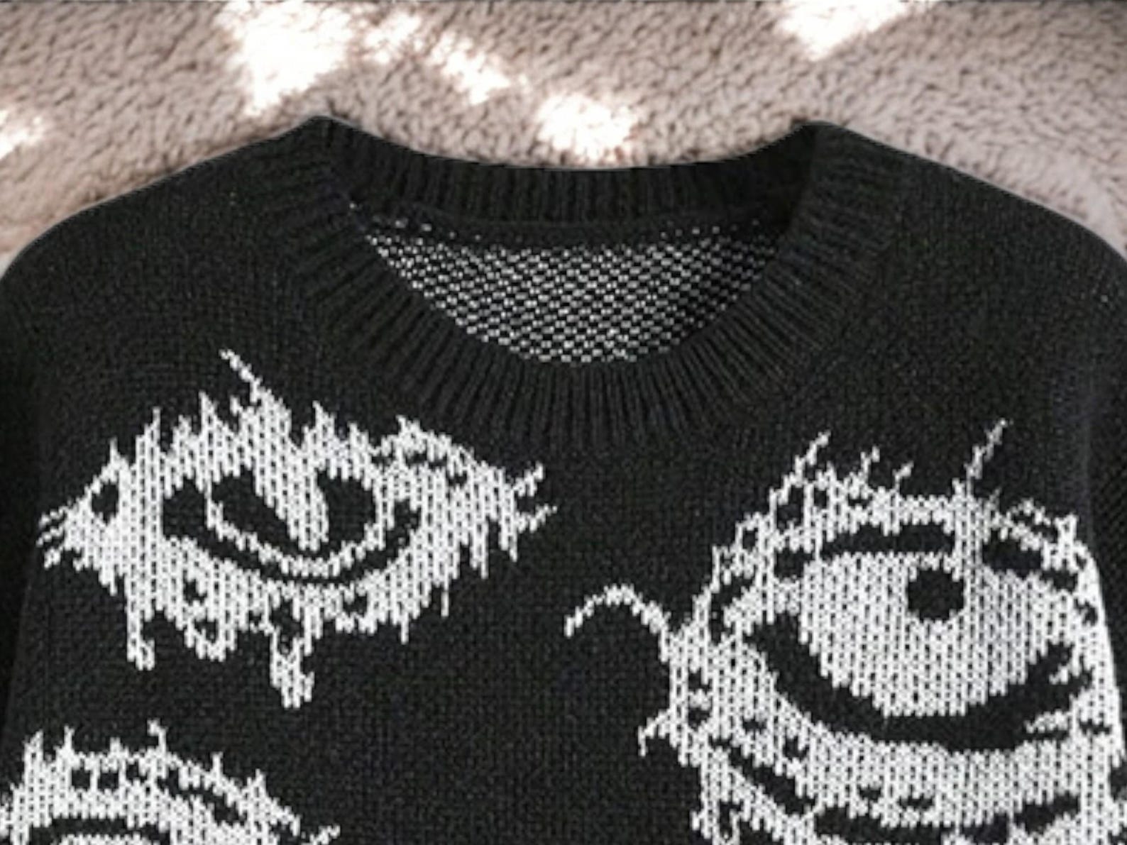 Eye Pattern Knit Sweater | Oversized Cozy Pullover | Soft & Warm ...