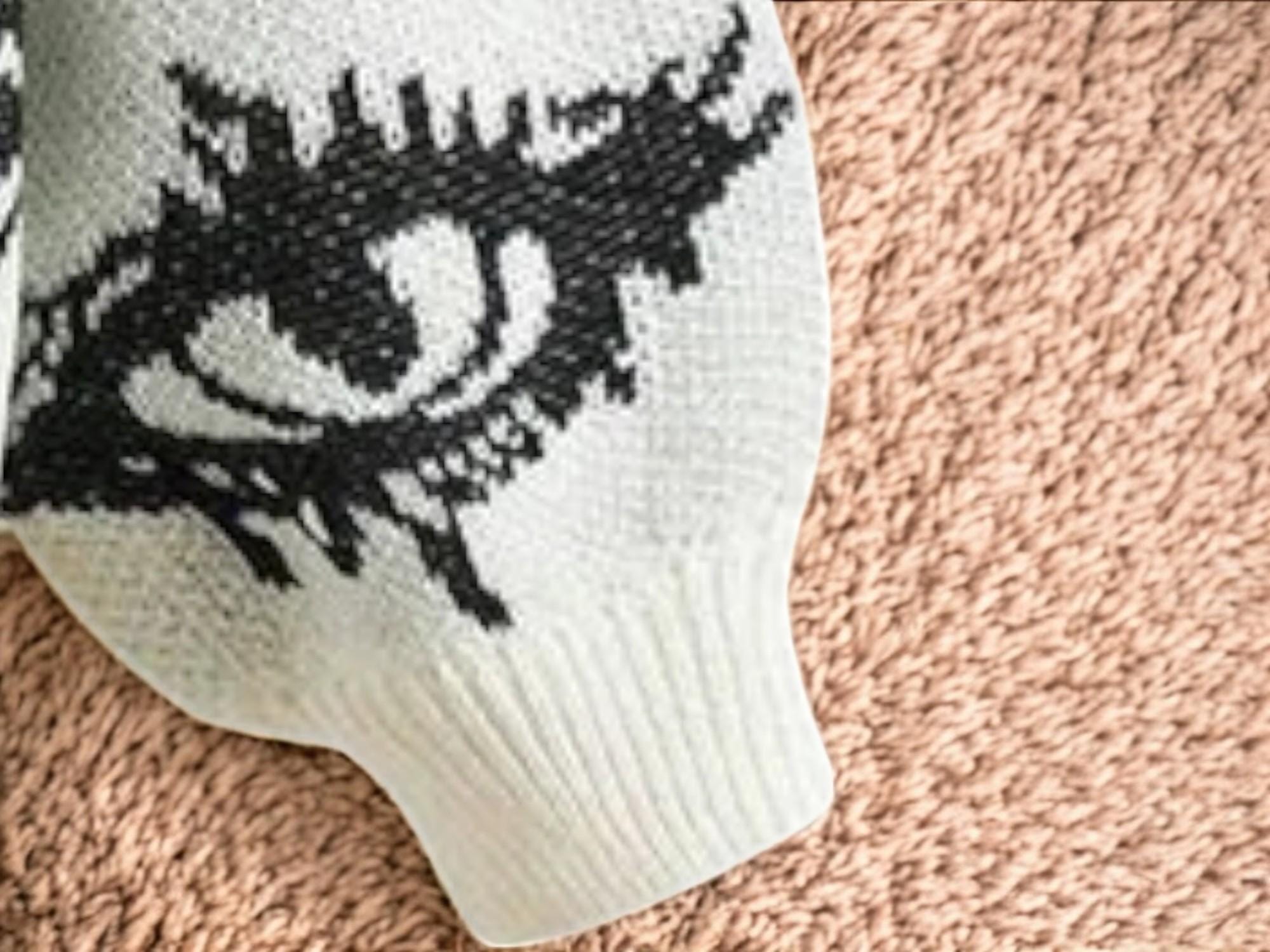 Eye Pattern Knit Sweater | Oversized Cozy Pullover | Soft & Warm ...