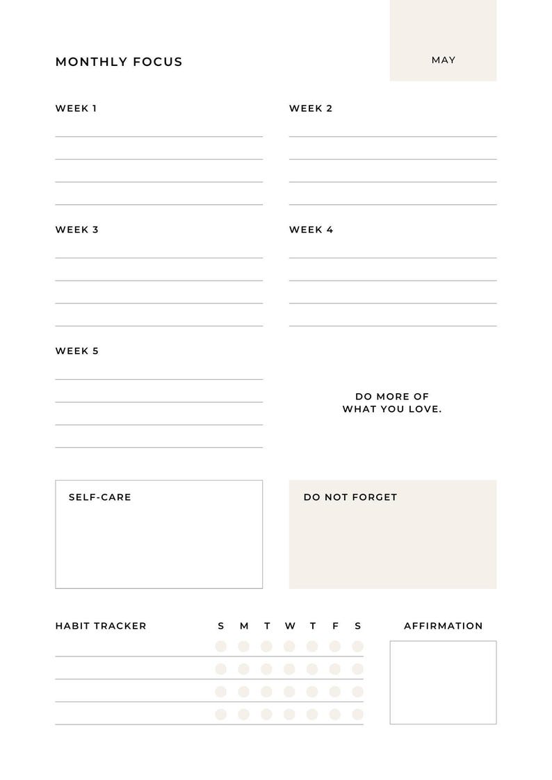 Minimalist Calendar 2024 Monthly Planner - Etsy