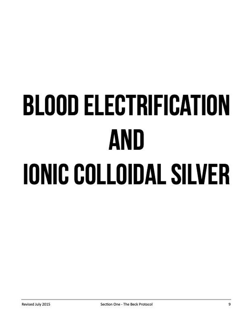 Bob Beck Protocol Handbook Digital Download Blood Zapper Colloidal ...