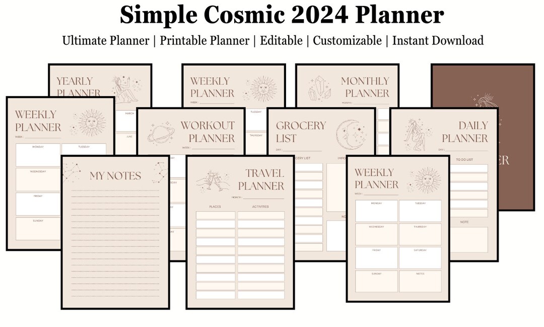 Simple Cosmic 2024 Planner - Etsy