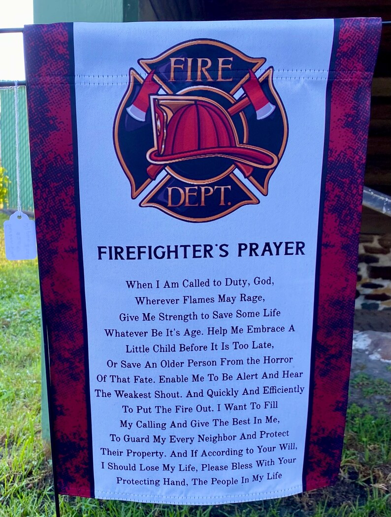 Firefighter’s Prayer Garden Flag - Etsy