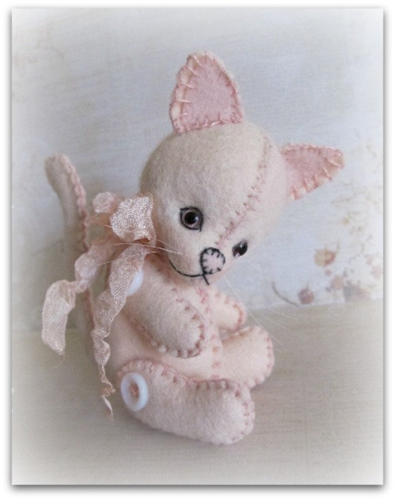 PDF E Pattern to Make 5" Wool Felt Kitty Cat AND 5" Bunny Rabbit by ...