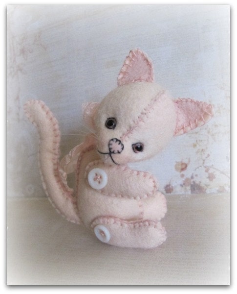 PDF E Pattern to Make 5" Wool Felt Kitty Cat AND 5" Bunny Rabbit by ...