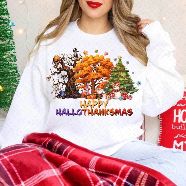 Happy Hallothanksmas PNG, Skeleton Halloween, Turkey Thanksgiving ...