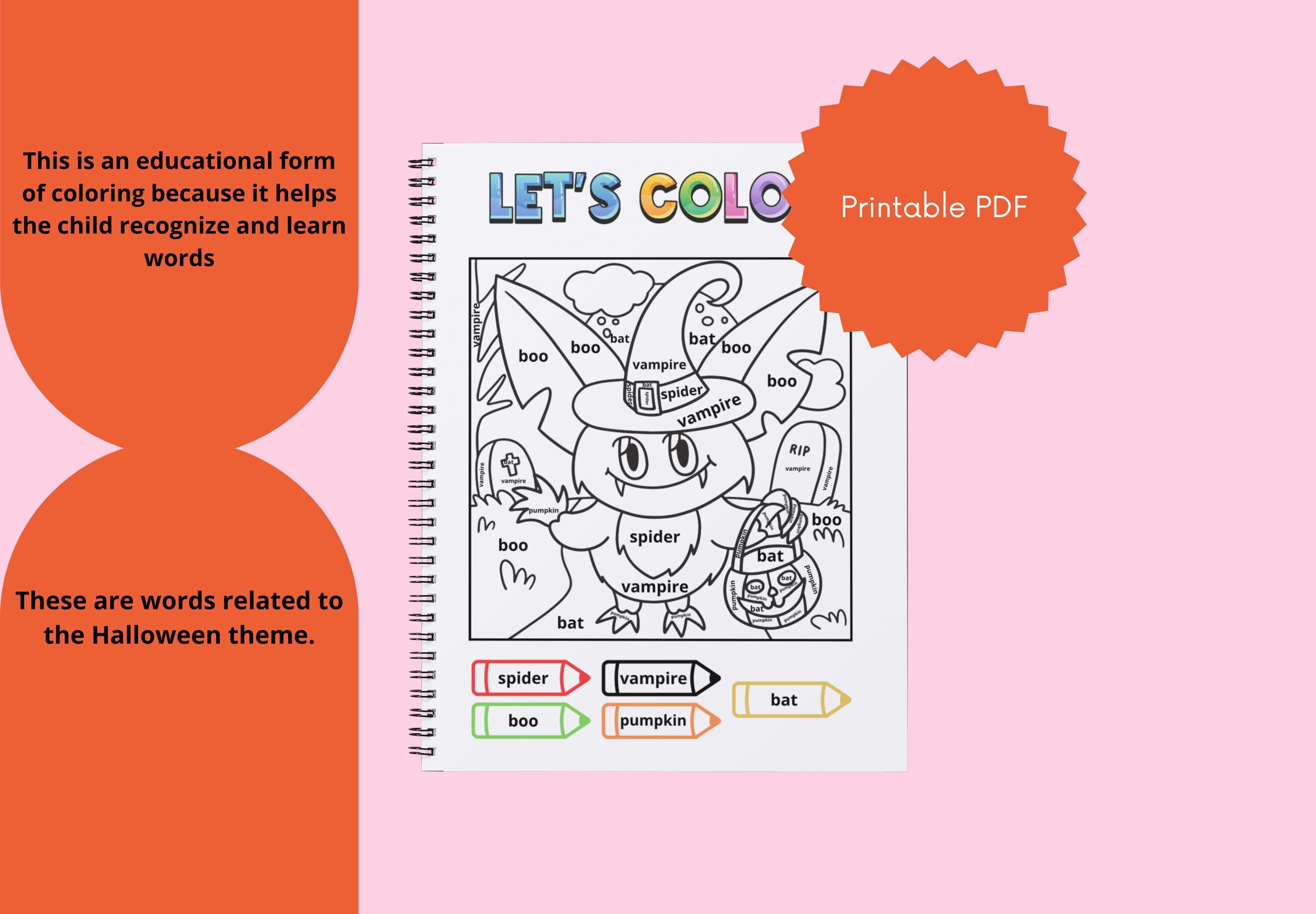 7 Halloween Sight Word Coloring Pages for Kids - Etsy