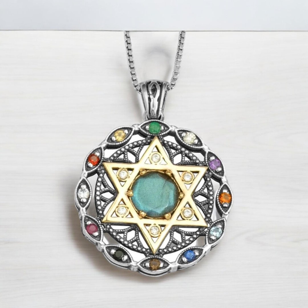 12 Tribes of Israel, Kabbalah Pendant With Breastplate Hoshen Crystals ...