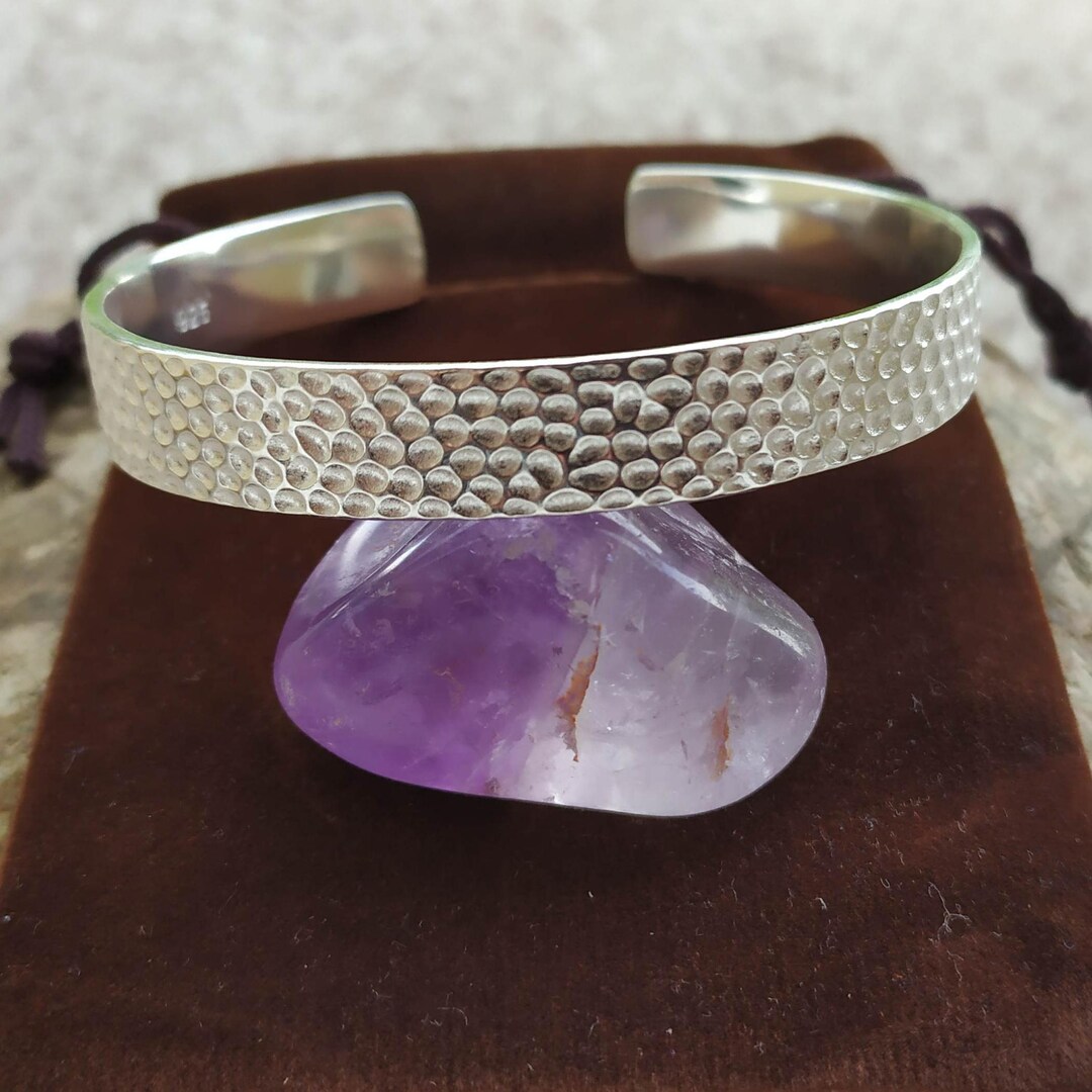 Hammered Viking Bangle Bracelet Celtic Silver Coating Handmade - Etsy