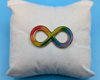 Infinity Rainbow Pride Pin Minimalist Pride LGBT Rainbow Queer Badge ...