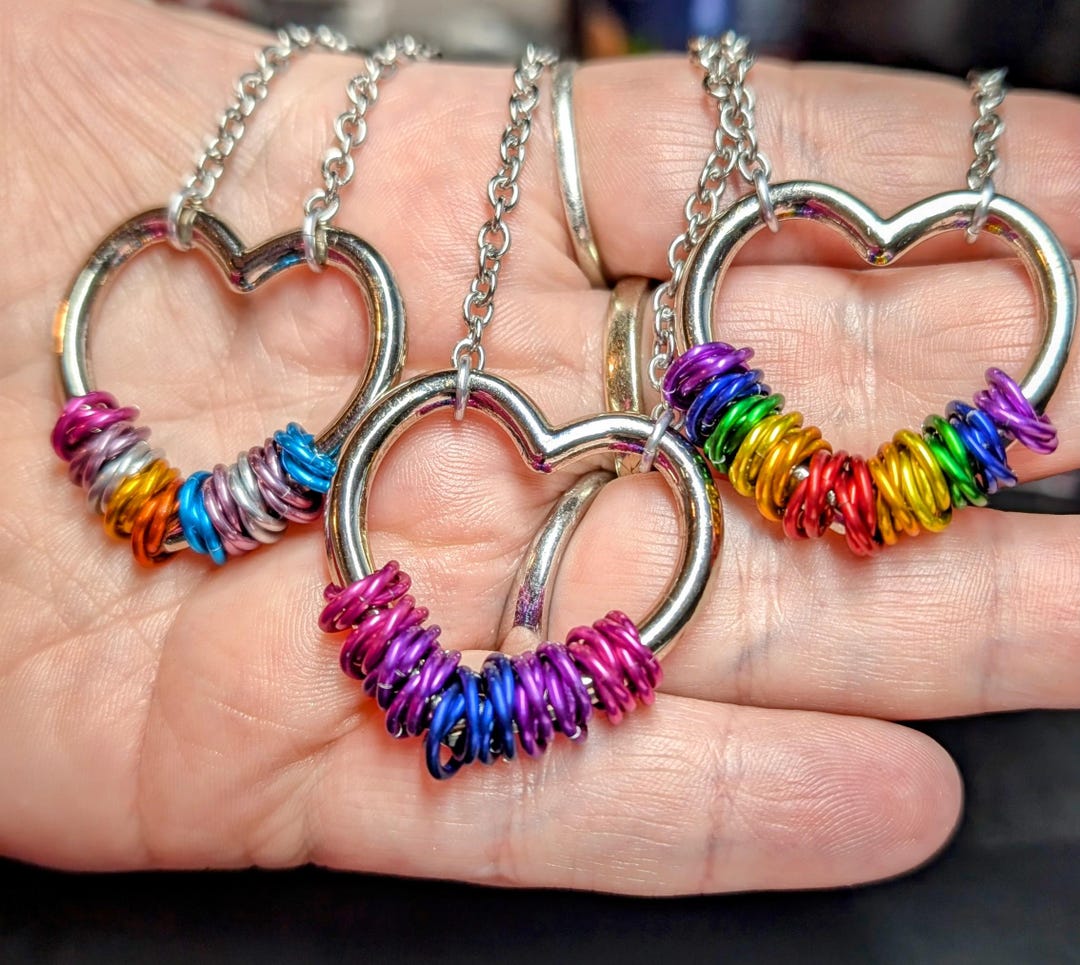 Mobius Heart Necklace: Customizable Flag Pendant - Etsy
