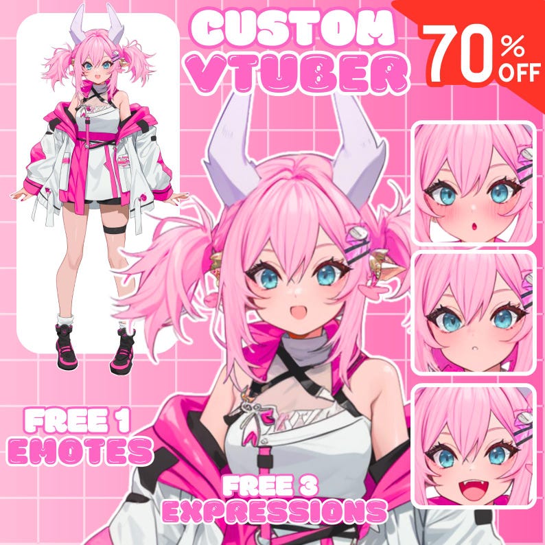 Custom Vtuber Live2d Model Commission virtual Youtuber Modelvtuber Design / Rigging / Fan Art ...