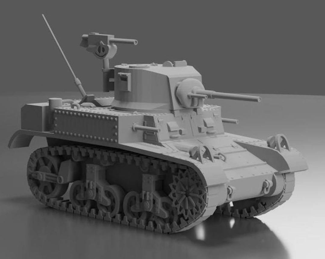 M3 Stuart With Sponsons M3A1 US British 28mm Chain of Command Wargaming ...