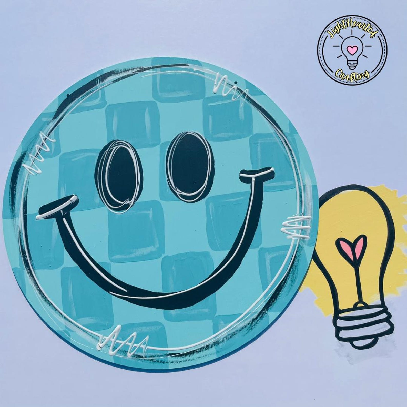 Checkered Smiley Face Door Hanger, Checkerboard Door Hanger, Classroom ...
