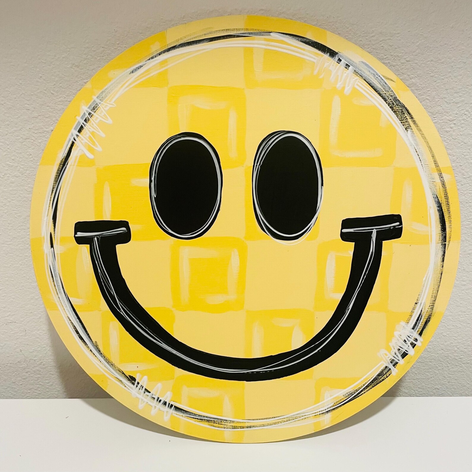 Checkered Smiley Face Door Hanger, Checkerboard Door Hanger, Classroom ...
