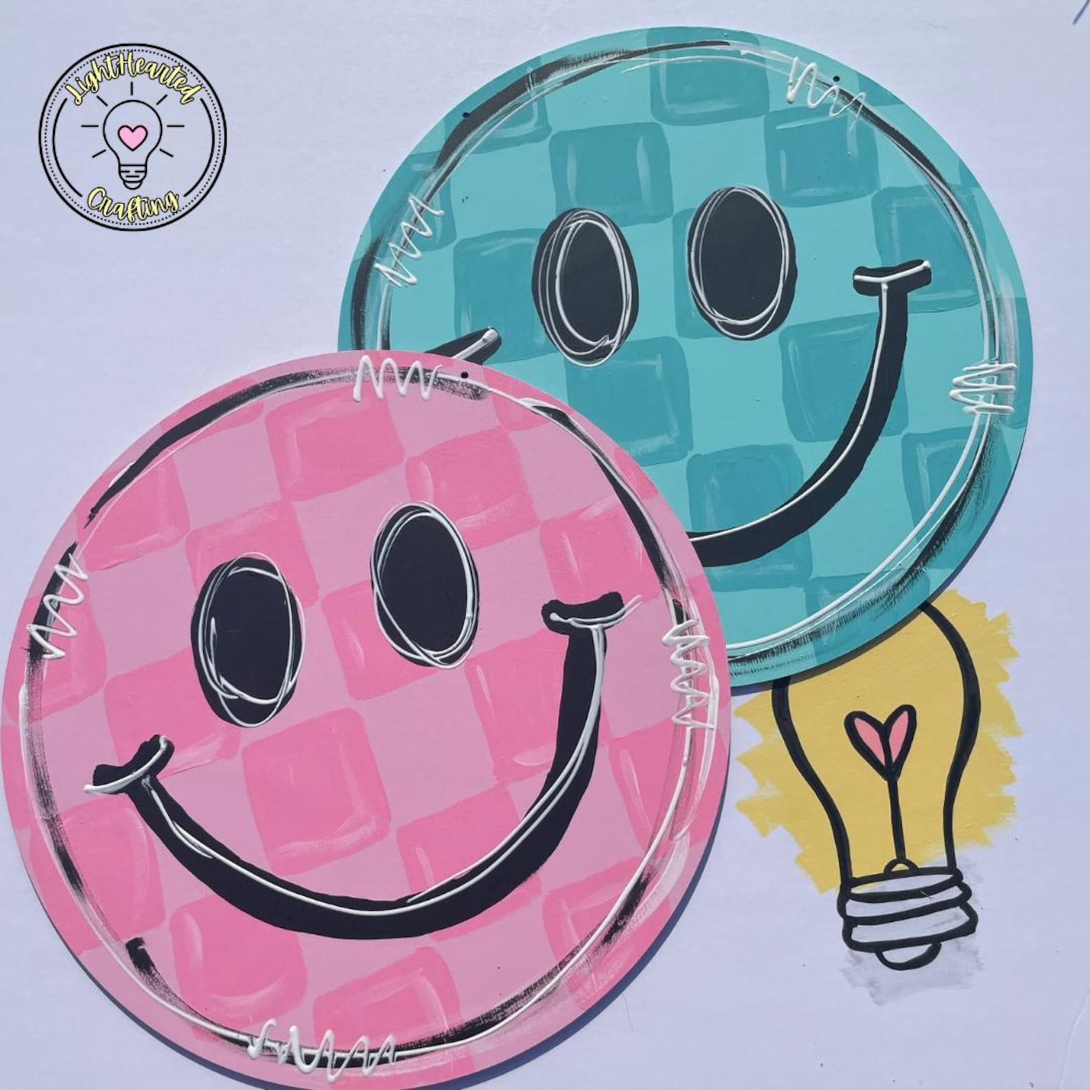 Checkered Smiley Face Door Hanger, Checkerboard Door Hanger, Classroom ...