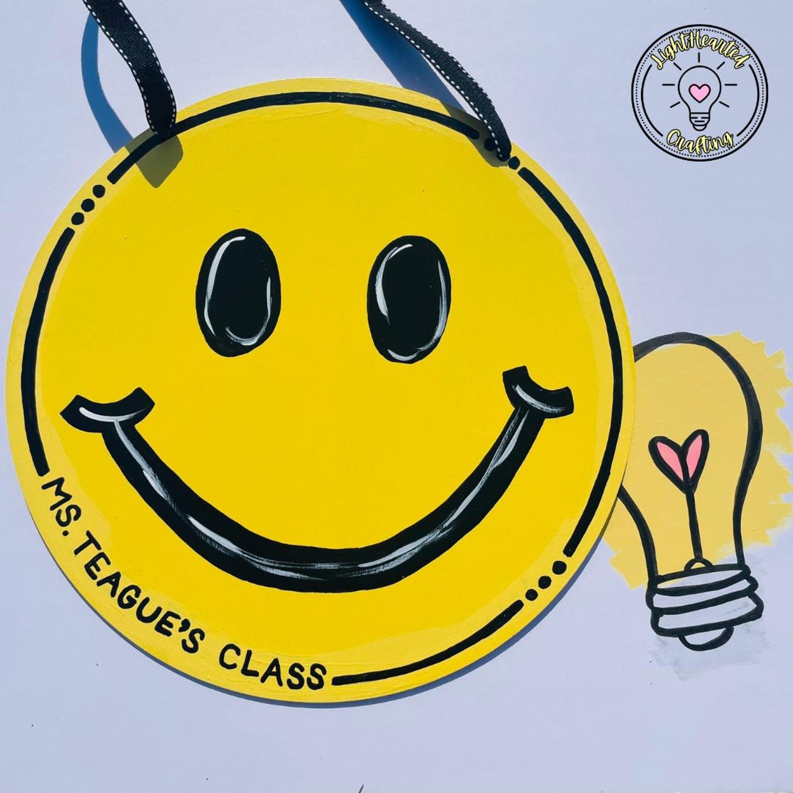 Smiley Face Door Hanger, Classroom Door Hanger, Kids Bedroom Door ...