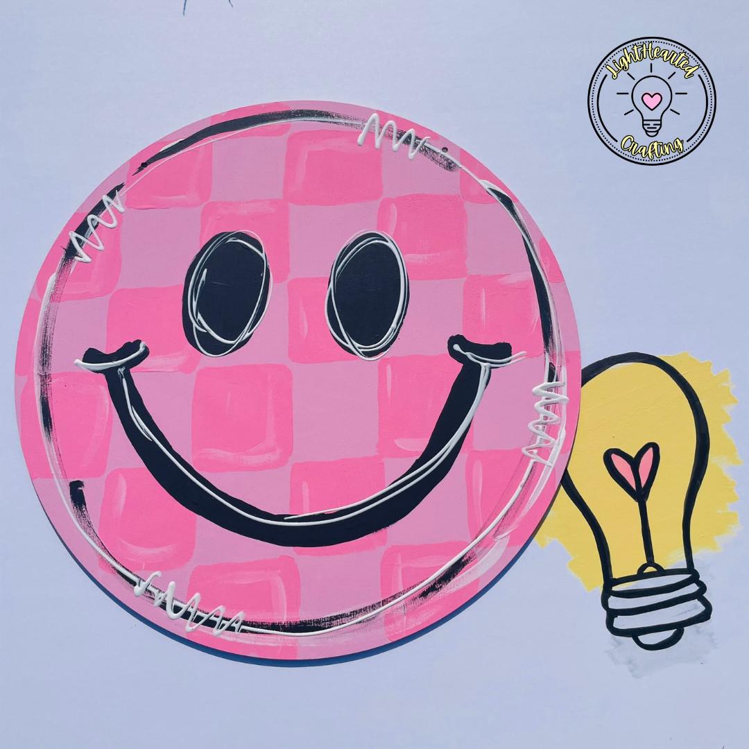 Checkered Smiley Face Door Hanger, Checkerboard Door Hanger, Classroom ...