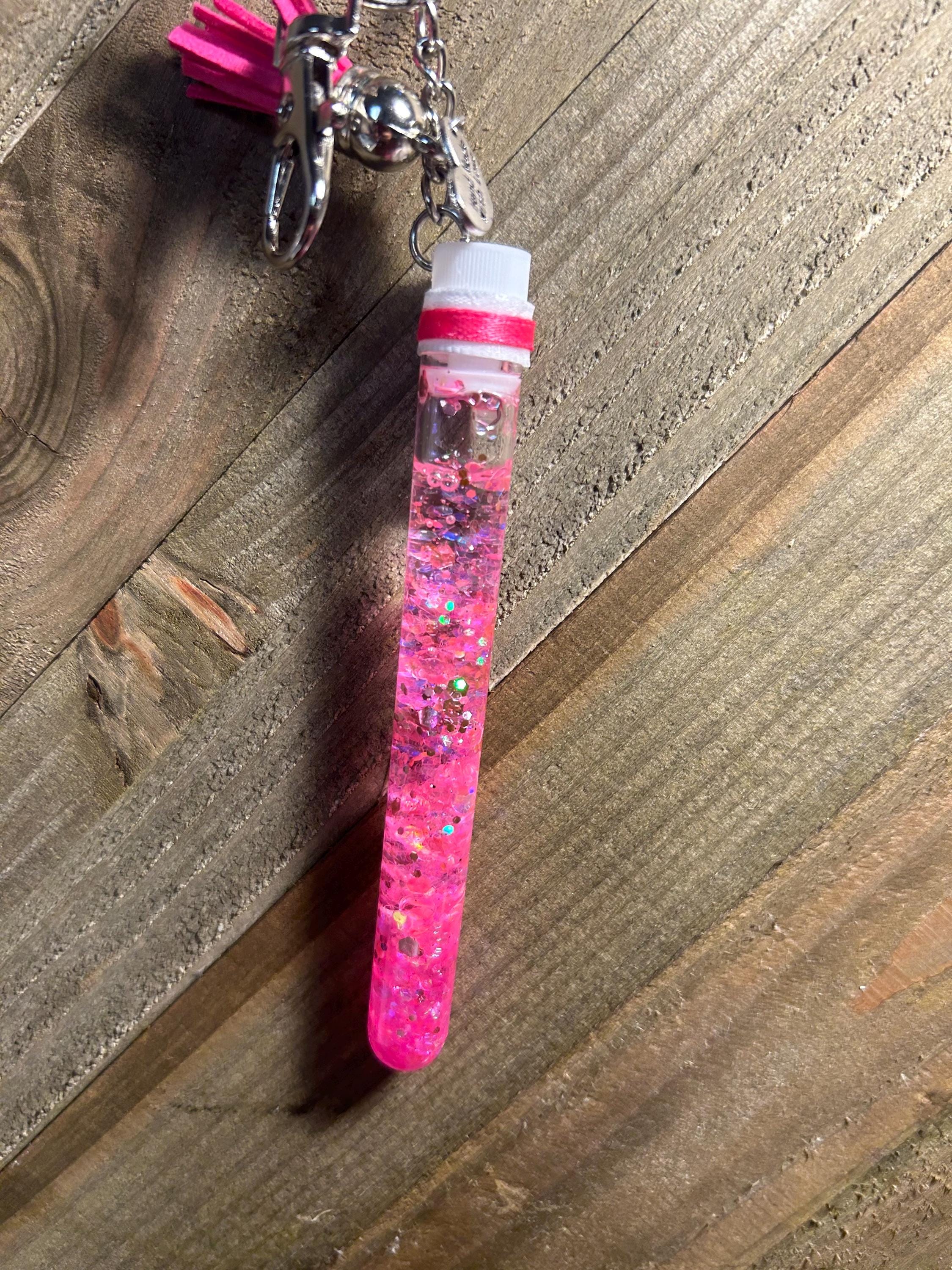 Pink Keycbain, Liquid Keychain, Pink Glitter Keychain, Sensory Keychain ...