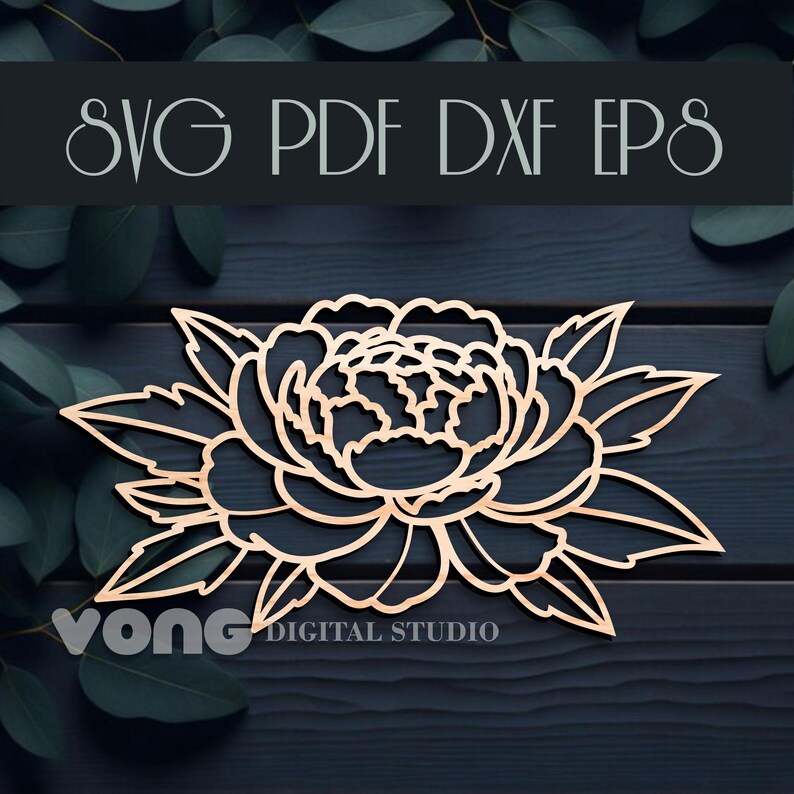 Peony Flower SVG, Peony Element SVG, Peony Cut File, Floral Vector File ...