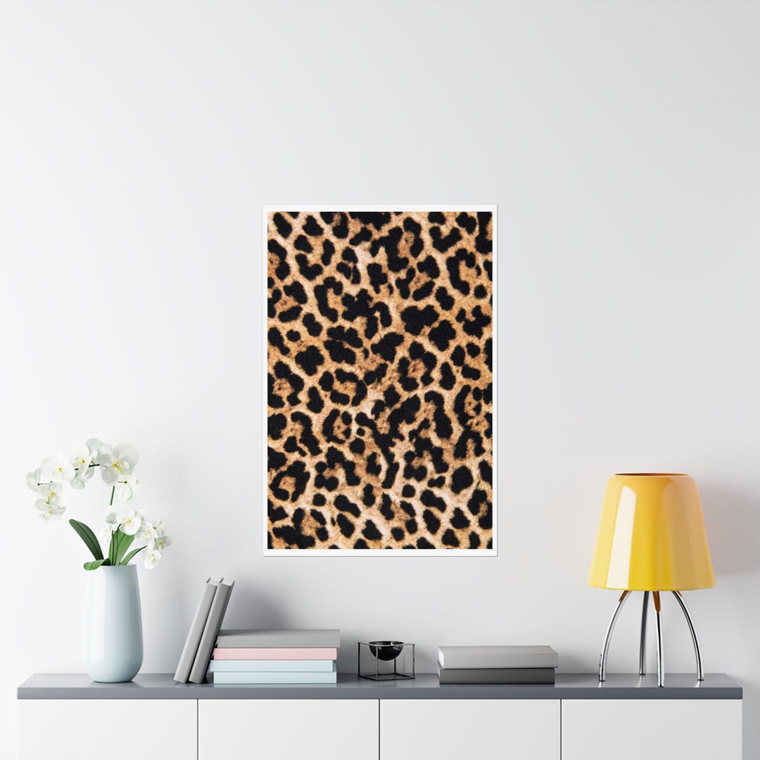 Leopard Print Vertical Poster, Animal Print Wall Art, Matte Jungle ...