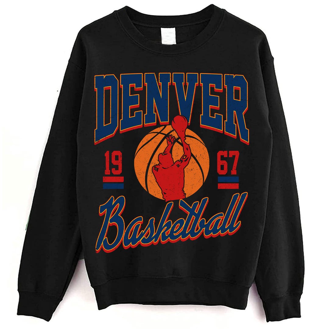 Denver Basketball Graphic Shirts, Retro 90s Basketball Sweatshirt ...