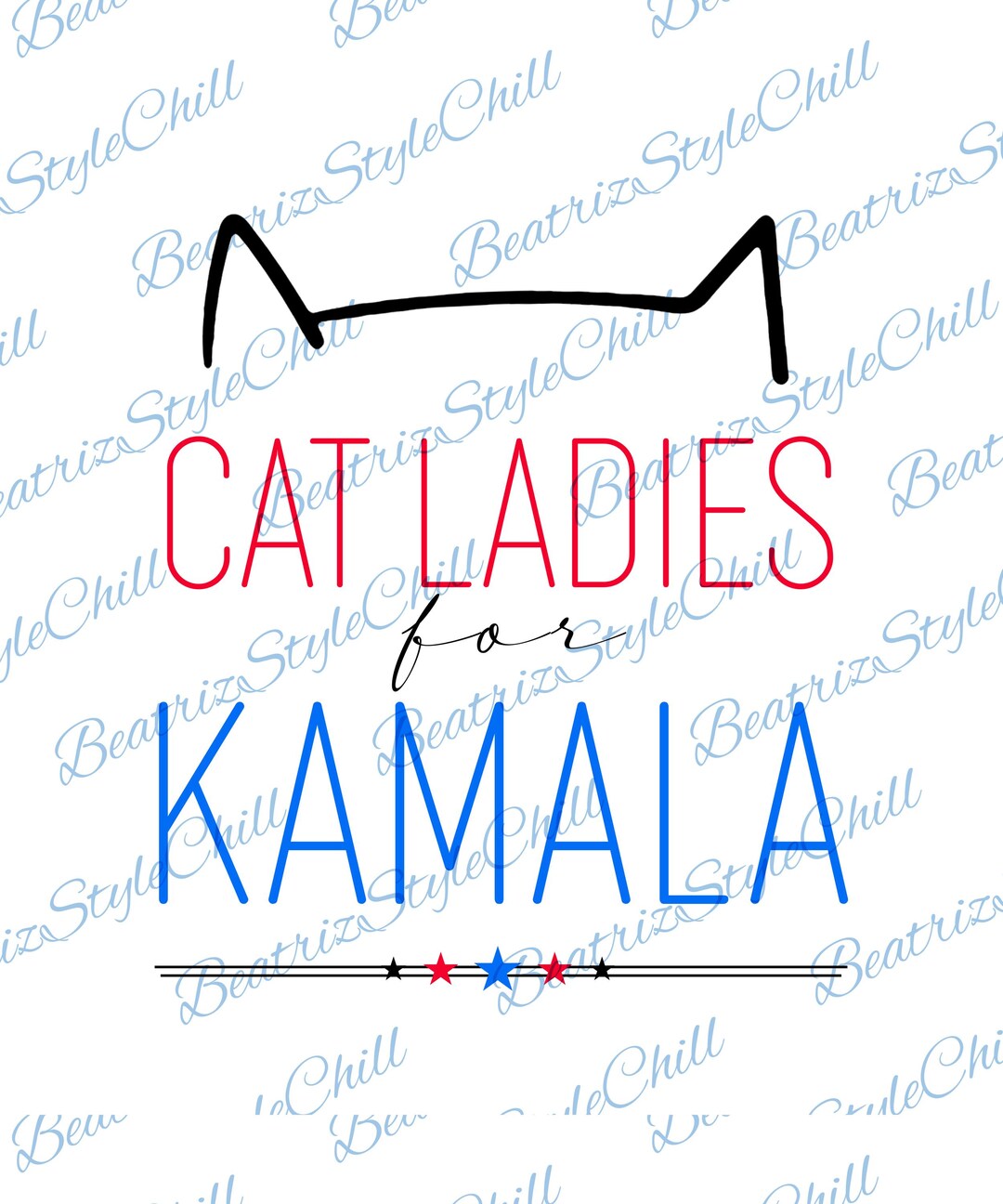 Cat Ladies for Kamala PNG, Kamala Harris 2024 President Digital, Cat ...