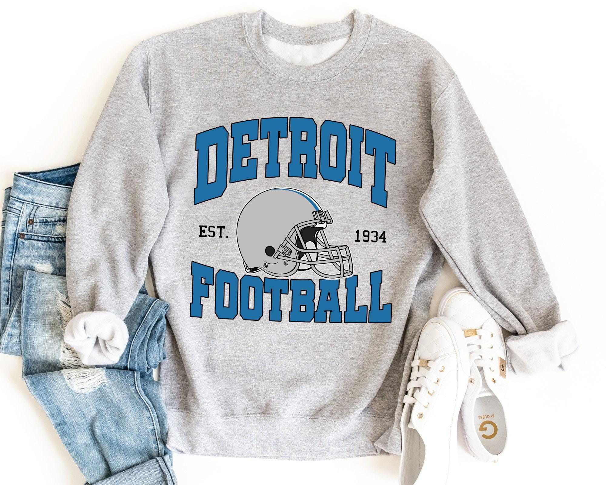 Vintage Detroit Football Shirt, Distressed Detroit Football Sweatshirt ...