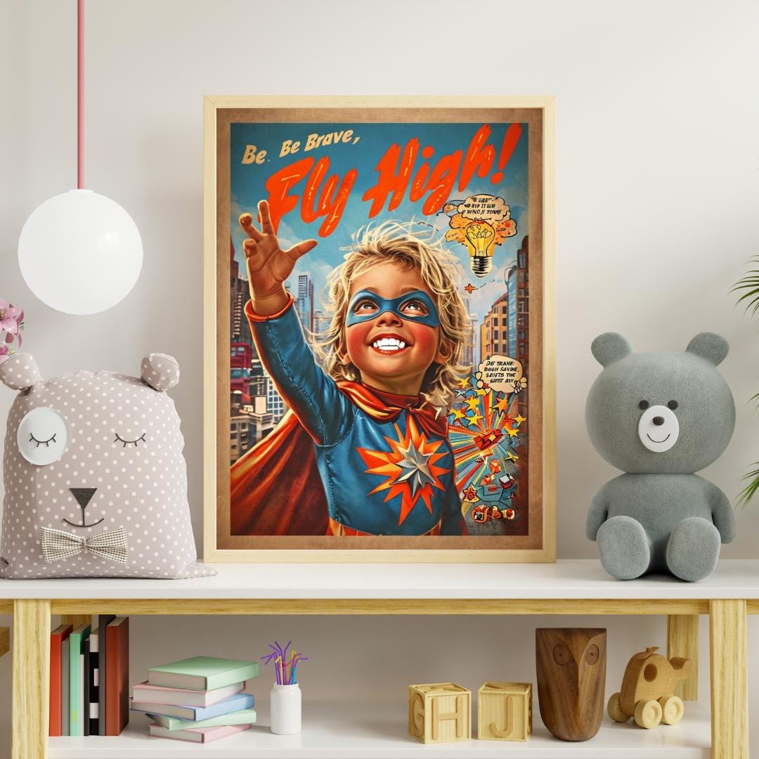 SUPERHERO Play Room/poster Vintage/printable/kids Book Cover - Etsy