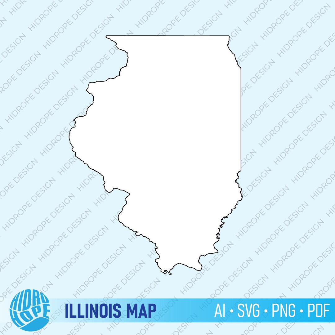 Illinois State Map High Quality Detailed Outline Vector Simple | Ai Svg ...