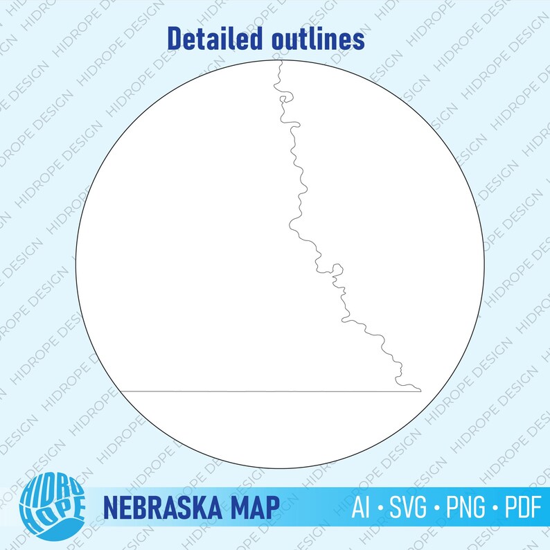 Nebraska State Map High Quality Detailed Outline Vector Simple | Ai Svg ...