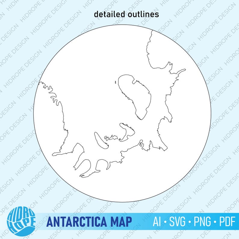 Antarctica Continent Map High Quality Detailed Outline Vector Simple ...