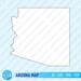 Arizona State Map Detailed Outline Vector Simple | Svg Png Pdf - Etsy