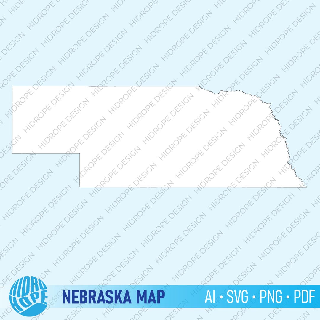 Nebraska State Map High Quality Detailed Outline Vector Simple | Ai Svg ...