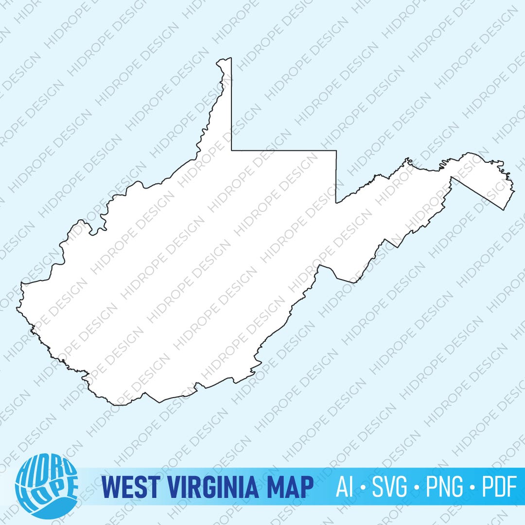 West Virginia State Map High Quality Detailed Outline Vector Simple ...