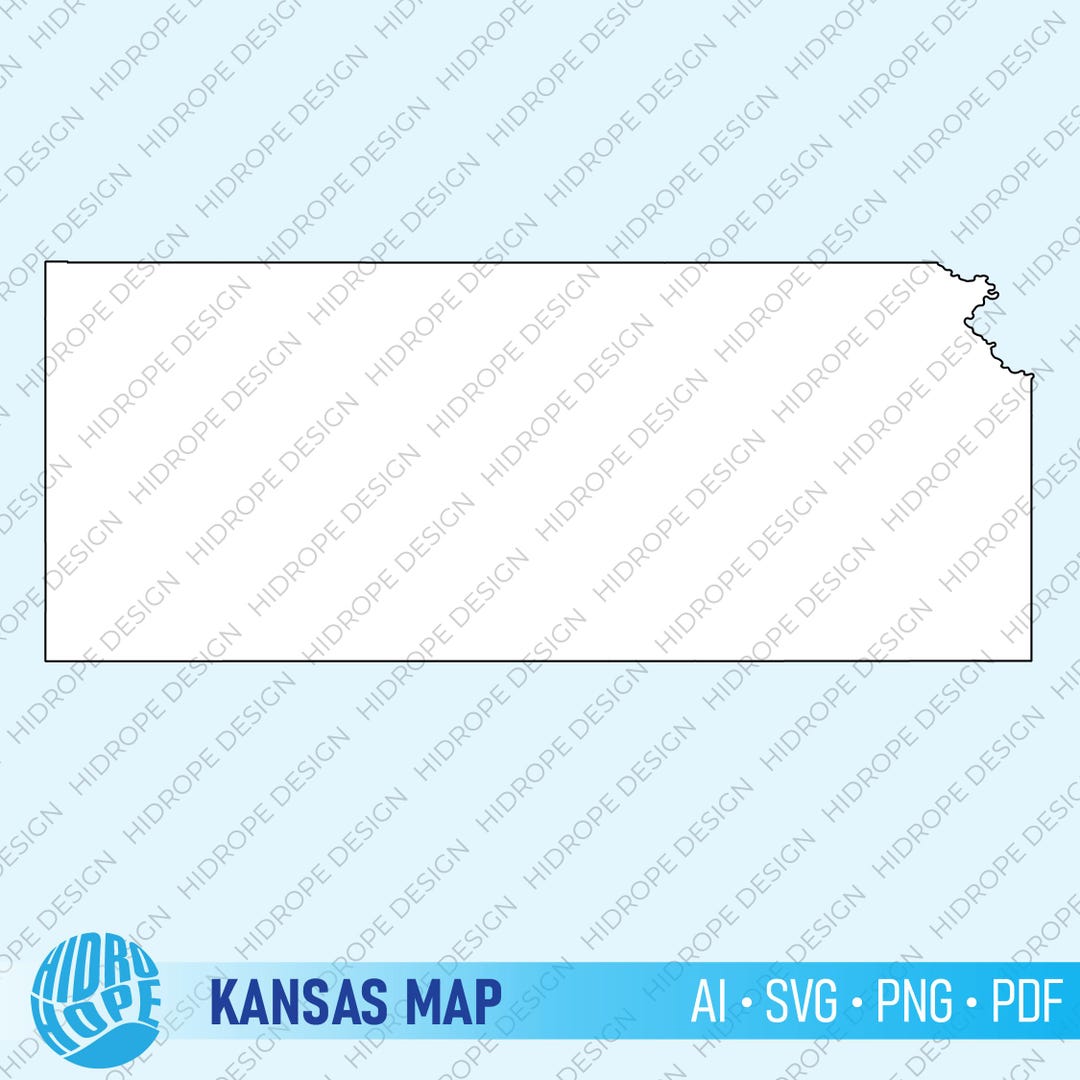 Kansas State Map High Quality Detailed Outline Vector Simple | Ai Svg ...