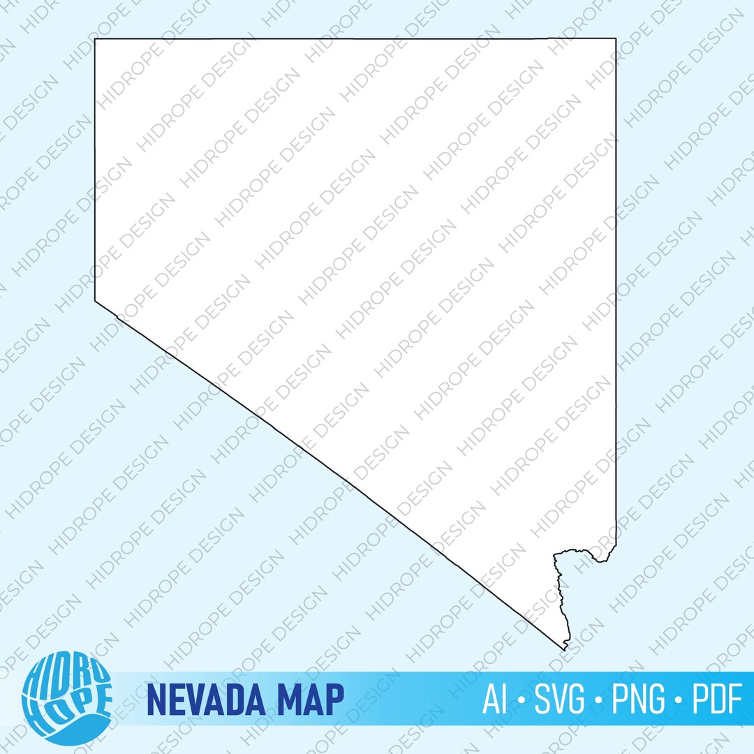 Nevada State Map High Quality Detailed Outline Vector Simple | Ai Svg ...