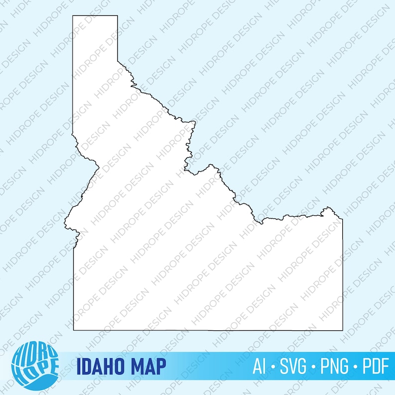 Idaho State Map High Quality Detailed Outline Vector Simple | Ai Svg ...
