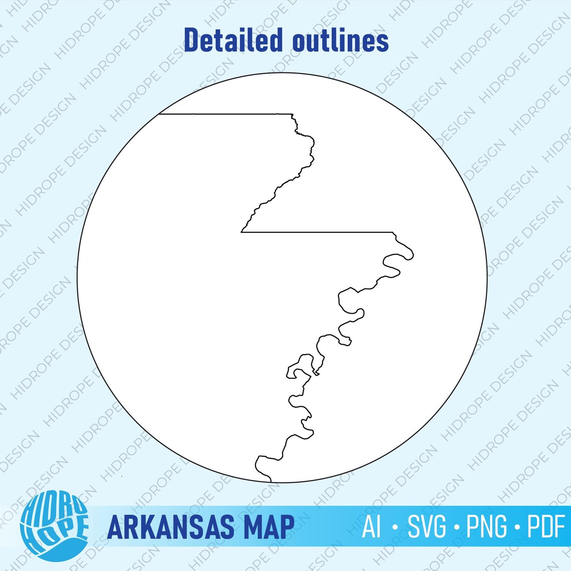 Arkansas State Map High Quality Detailed Outline Vector Simple | Ai Svg ...