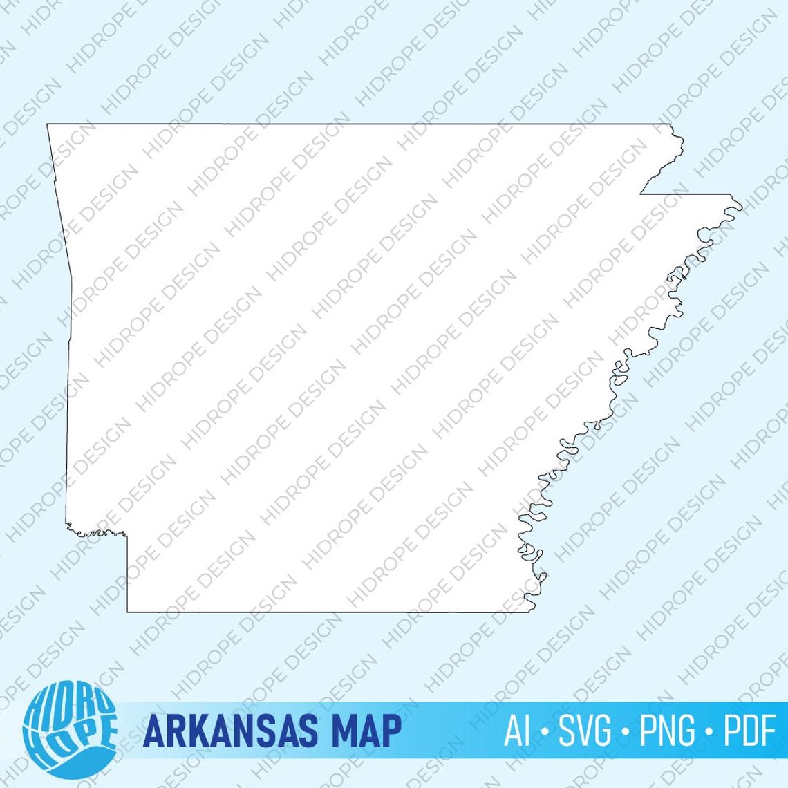 Arkansas State Map High Quality Detailed Outline Vector Simple | Ai Svg ...