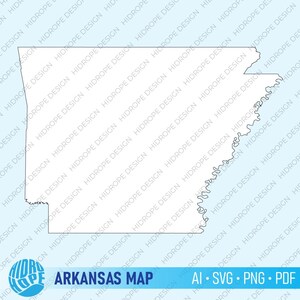 Arkansas State Map High Quality Detailed Outline Vector Simple | Ai Svg ...