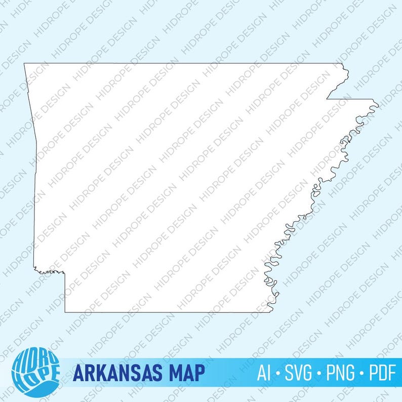 Arkansas State Map High Quality Detailed Outline Vector Simple | Ai Svg ...