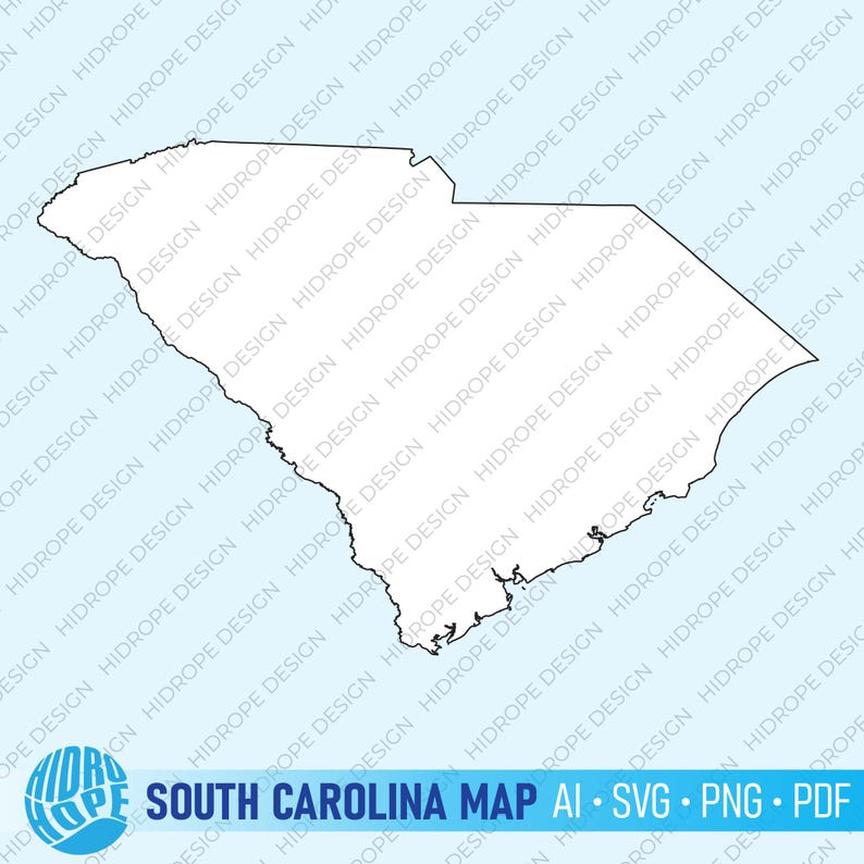 South Carolina State Map High Quality Detailed Outline Vector Simple ...