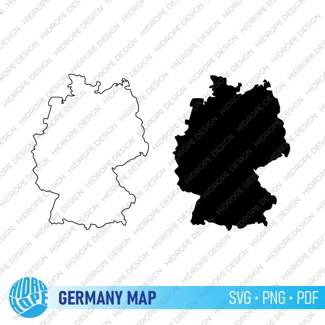 Germany Map Deutschland Vector Eps Svg Png Transparent Outline Fill - Etsy